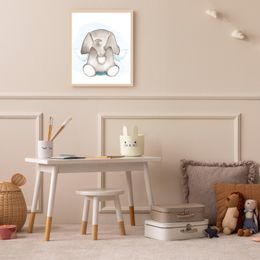 L&uuml;ttenh&uuml;tt Bild mit Rahmen L&Uuml;TTENH&Uuml;TT "oder Poster, Elefant mit Fl&uuml;geln", bunt (farbe rahmen: beige, farbe bild(er): bunt), B:50cm H:70cm T:0,7cm, Holz, Plexiglas, Bilder, Bild mit Rahmen, HD Premium Druck