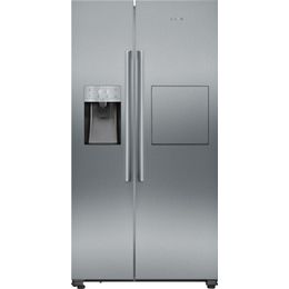Siemens Side-by-Side "KA93GAIDP", Energieeffizienz: D, silber (geb&uuml;rsteter stahl antifingerprint), B:90,8cm H:178,7cm T:70,7cm, K&uuml;hlschr&auml;nke, Side-by-Side