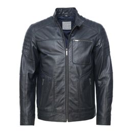 Lederjacke JCC "Lederjacke 31023636", Herren, Gr. 56, blau (navy), Obermaterial: 100% Lammleder LEL. Futter: 100% Baumwolle CO., Jacken Lederjacke