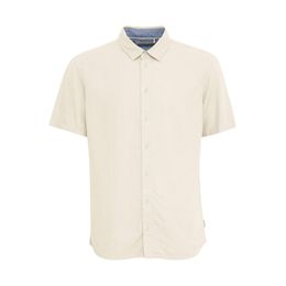 Kurzarmshirt Blend "Kurzarmhemd BHBOBBY Shirt ss", Herren, Gr. S, beige (bleached sand), Obermaterial: 55% Leinen LI. 45% Viskose CV., Hemden Kurzarmshirt