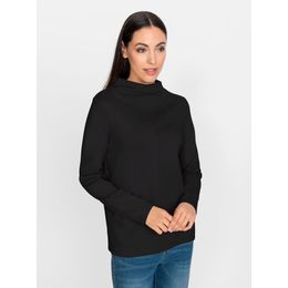 Langarmshirt Heine "Shirt", Damen, Gr. 46, schwarz, 70% Viskose, 25% Polyamid, 5% Elasthan, unifarben, Rundhals, Shirts Langarmshirt