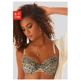 B&uuml;gel-BH Lascana, Damen, Gr. 90, Cup C, braun (leodruck), Microtouch, Obermaterial: 88% Polyamid, 12% Elasthan, BHs B&uuml;gel-BH, in einem aufregenden Leo-Look, sexy Dessous