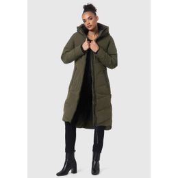 Winterjacke Marikoo "Marikoo Benikoo Damen lange Winterjacke B949", Damen, Gr. L, gr&uuml;n (schwarz olive), Obermaterial: 92% Nylon NY. 8% Elasthan EL., Jacken Winterjacke