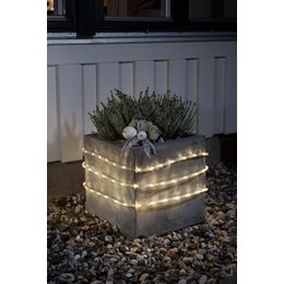 Konstsmide LED-Lichterschlauch "Weihnachtsdeko aussen", transparent, Dioden 96 Stk. Flammen 96 Stk., Kabell&auml;nge 0,5m x Gesamtl&auml;nge 6,5m, Lichterketten, 6 m, mit Lichtsensor und 6h und 9h Timer, 96 warm wei&szlig;e Dioden, LED-Lichterschlauch