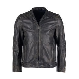 Lederjacke Mustang "Lederjacke 31025019", Herren, Gr. 3XL, schwarz (vintage schwarz), Obermaterial: 100% B&uuml;ffelleder BL. Futter: 100% Baumwolle CO., Jacken Lederjacke