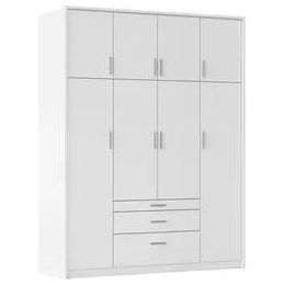 Kleiderschrank Rauch "Schrank Dreht&uuml;renschrank Garderobe Ankleide Schlafzimmer HILDESHEIM", wei&szlig; (alpinwei&szlig;), B:185cm H:231cm T:58cm, Holzwerkstoff, Schr&auml;nke, Kleiderschrank, oberste Schublade mit praktischer Facheinteilung MADE IN GERMANY