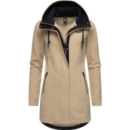 Kapuzensweatjacke Ragwear "Fellimitatmantel Letti Teddy-Fleece", Damen, Gr. 5XL, beige (sand), Obermaterial: 100% Polyester PES. Futter: 100% Polyester PES., Sweatjacken Kapuzensweatjacke