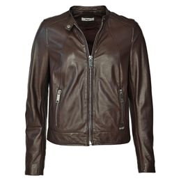 Bikerjacke Maze "Lederjacke 183Grenada", Damen, Gr. XXL, braun (schwarz braun), Obermaterial: 100% Lammleder LEL. Futter: 100% Polyester PES., Jacken Bikerjacke