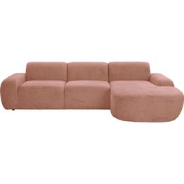 Ecksofa Alina "Ecksofa Aela", altrosa tbg 27, B:302cm H:75cm T:169cm, Teddyfleece TBG (100% Polyester), Sofas, Ecksofa, 302 cm breit, mit motorischer Vorziehbank