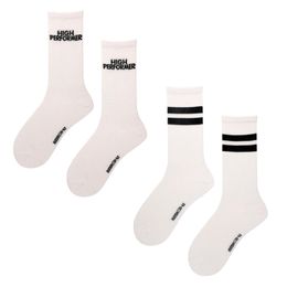 Socken Hudson "Socke High Performer 2-Pack", Damen, Gr. 39-42, wei&szlig; (wei&szlig; 0008), Obermaterial: 78% Baumwolle CO. 20% Polyamid PA. 2% Elasthan EL., Socken Socken