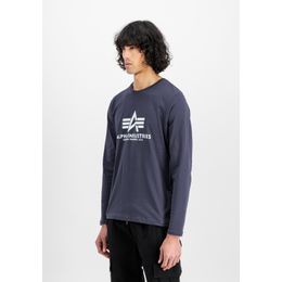 Longsleeve Alpha Industries "Basic Longsleeve BL", Damen, Gr. L, blau (navy), Obermaterial: 100% Baumwolle, Shirts Longsleeve