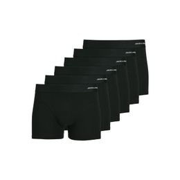 Jack & Jones Boxershorts JACK & JONES "Boxershort JACBASIC TRUNKS 6 PACK 6er Pack", Herren, Gr. M, schwarz, Obermaterial: 65% Viskose CV. 30% Baumwolle CO. 5% Elasthan EL., Unterhosen Boxershorts