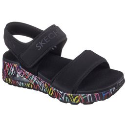 Sandale Skechers "UNO", Damen, Gr. 37, schwarz, Textil, kontrastfarbene Details, Schuhe Sandale, Sommerschuh, Strandschuh mit Skech-Air Luftkissensohle