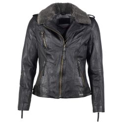 Lederjacke Mustang "Lederjacke Grenada", Damen, Gr. L, schwarz, Obermaterial: 100% Lammnappaleder LANA. Futter: 100% Baumwolle CO., Jacken Lederjacke