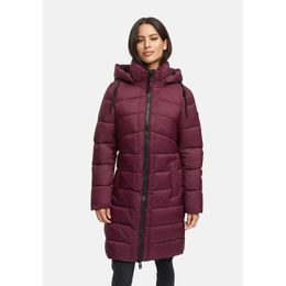 Winterjacke Marikoo "Marikoo Kaltn&auml;schen Damen Winter Steppmantel Jacke N075", Damen, Gr. L, rot (wine), Obermaterial: 100% Polyester PES., Jacken Winterjacke