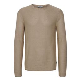 !Solid Strickfleece-Pullover SOLID "Strickpullover SDJarah", Damen, Gr. M, beige (humus melange), Obermaterial: 50% Baumwolle CO. 50% Polyacryl PAN., Pullover Strickfleece-Pullover