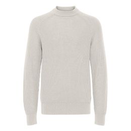 Strickfleece-Pullover Casual Friday "Strickpullover CFKRISTIAN raglan rib crew neck knit", Herren, Gr. M, beige (pumice stone), Obermaterial: 100% Baumwolle CO., Pullover Strickfleece-Pullover