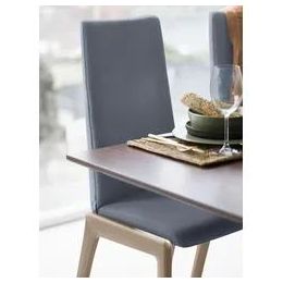 Polsterstuhl stressless "Laurel", blau (sparrow blau paloma, walnuss), B:57cm H:105cm T:60cm, Leder PALOMA: PALOMA ist ein durchgef&auml;rbtes Semianilin-M&ouml;belleder mit nat&uuml;rlicher Narbung., St&uuml;hle, Polsterstuhl, High Back, Gr&ouml;&szlig;e M, mit abgerundeten Beinen in Walnuss