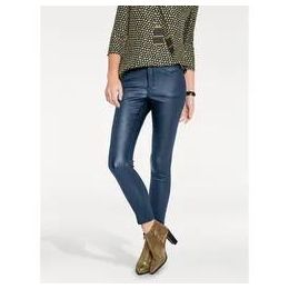 R&ouml;hrenhose Heine, Damen, Gr. 20, Kurzgr&ouml;&szlig;en, blau (marine), 76% Viskose, 21% Polyamid, 3% Elasthan, Miedereinsatz:15% Elasthan, 85% Polyamid, unifarben, lang, Hosen