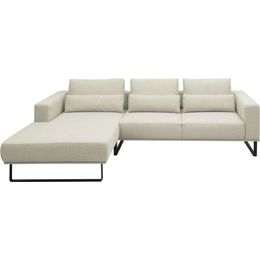 Ecksofa Musterring "JustB PM100", nature, B:292cm H:88cm T:185cm, 100% Polyester, Sofas, Ecksofa, Mit schwarzen Metallkufen und 292 cm Breite - 6 Farben w&auml;hlbar