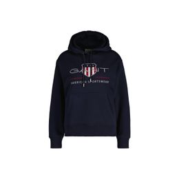 Sweatshirt Gant "Sweatshirt Archive Shield Hoodie", Damen, Gr. L, blau, Obermaterial: 78% Baumwolle CO. 22% Polyester PES., Sweatshirts Sweatshirt
