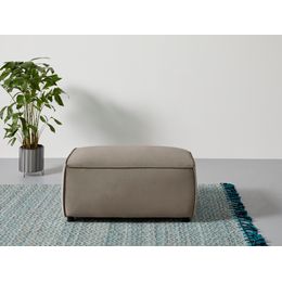 Polsterhocker Home Affaire "Marva", grau (taupe), B:100cm H:44cm T:67cm, 100% Polyester, Hocker, Polsterhocker, passend zur Polsterserie "Marva", Federkern