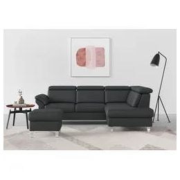 Sit & More Ecksofa SIT & MORE "Arngast L-Form", schwarz, B:245cm H:84cm T:194cm, Sofas, Ecksofa, inklusive Kopfteilverstellung und Federkern