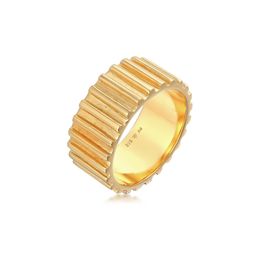 Silberring Elli Premium "Ring Bandring Relief Rillen Trend Breit 925 Silber" Gr. 56, gold, Fingerringe, Damen, 56, Silber 925 (Sterlingsilber), Silberring