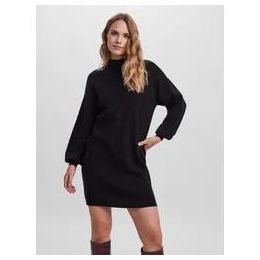 V&eacute;ro Moda Strickkleid VERO MODA "VMNANCY LS FUNNELNECK DRESS GA NOOS", Damen, Gr. XL, N-Gr, schwarz, Feinstrick, Obermaterial: 52% Viskose, 28% Polyester, 20% Nylon, unifarben, loose fit, Rippb&uuml;ndchen, Kleider Strickkleid