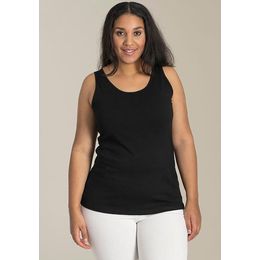 Tanktop SANDGAARD, Damen, Gr. 36, schwarz, Obermaterial: 95% Baumwolle, 5% Elasthan, regular fit, Rundhals, Tops Tanktop, mit klassischem Basic-Look