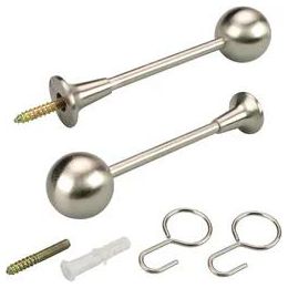 Raffhalter Liedeco, silber (edelstahlfarben), Metall, Raffhalter, f&uuml;r Gardinenstangen &Oslash; 16 mm