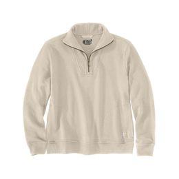 Kapuzenpullover Carhartt "Half-Zip", Damen, Gr. M, wei&szlig; (creme), Obermaterial: 50% Baumwolle CO. 50% Polyester PES., Pullover Kapuzenpullover