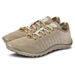 Barfu&szlig;schuh Leguano "GO", Damen, Gr. 43, gold (goldfarben), Textil, Schuhe Barfu&szlig;schuh, mit praktischer Schn&uuml;rung, Freizeitschuh, Halbschuh, Schn&uuml;rschuh, Topseller