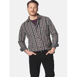 Karohemd Jan Vanderstorm "Hemd JOKSE", Herren, Gr. 4XL, weit, schwarz (rot kariert), Obermaterial: 100% Baumwolle CO., Hemden Karohemd