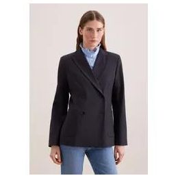 Jackenblazer Seidensticker, Damen, Gr. 34, dunkelblau, 52% Polyester, 43% Schurwolle, 5% Elastan, unifarben, Blazer