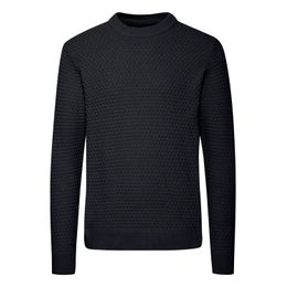Troyer Casual Friday "Troyer CFKARL halfzip structured knit", Herren, Gr. XXXL, blau (schwarz navy), Grobstrick, Obermaterial: 100% Baumwolle CO., unifarben, Basic, normal, Pullover Troyer