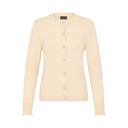 Strickjacke oxmo "Strickjacke OXBMMNERA CARDIGAN", Damen, Gr. XL, beige (oatmeal melange), Obermaterial: 50% Viskose CV. 27% Nylon NY. 23% Polyester PES., Strickjacken Strickjacke