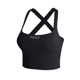 Sporttop YEAZ "Top SHOW", Damen, Gr. XL, schwarz, Obermaterial: 75% Nylon NY. 25% Elasthan EL., Tops Sporttop