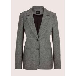 Madeleine Mode Jackenblazer MADELEINE "Blazer Eleganter Businessblazer mit Fischgratmuster", Damen, Gr. 34, schwarz (schwarz, perlwei&szlig;), Obermaterial: 50% Polyester PES. 50% Wolle WO., Modern, Blazer Jackenblazer, Klassiker Fischgratblazer