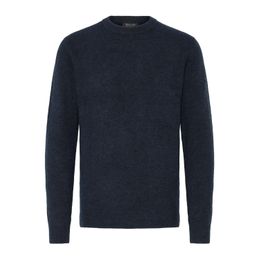 Strickfleece-Pullover INDICODE "Strickpullover IDBercell", Damen, Gr. S, blau (navy), Obermaterial: 58% Polyacryl PAN. 32% Polyester PES. 7% Wolle mw. 3% Elasthan EL., Pullover Strickfleece-Pullover