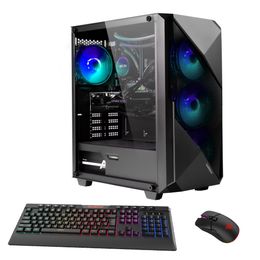 GAMEMAX Gaming-PC "Striker 7607 AMD Ryzen 7 5700X RTX 5060 32GB DDR4 1TB SSD", schwarz, Microsoft Windows 11 Home (64 Bit), 32 GB RAM 1.000 GB SSD, Desktop-PCs, Windows 11, Gaming-PC