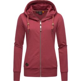 Kapuzensweatjacke Ragwear "Kapuzensweatjacke Paya Intl.", Damen, Gr. 4XL, pink (raspberry23), Obermaterial: 50% Baumwolle CO. 50% Polyester PES., Sweatjacken Kapuzensweatjacke