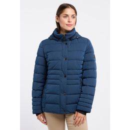 Steppjacke Barbara Lebek, Damen, Gr. 38, blau (denim), Steppware, Obermaterial: 50% Polyamid, 50% Polyester. Futter: 100% Polyamid, unifarben, regular fit Po-bedeckend, ohne Ausschnitt, B&uuml;ndchen, Jacken Steppjacke, mit Kapuze