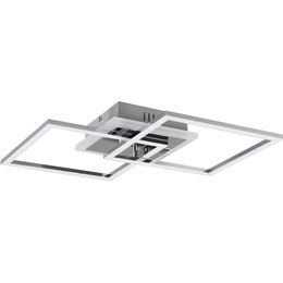 REALITY LEUCHTEN LED Deckenleuchte "Venida", grau (chrom), 1, H: 7,5cm, 1 Stk., Leuchten, neutralwei&szlig; 4000K, dimmbar, Memoryfunktion, 3000 Lumen 25W, 35x57 cm, LED Deckenleuchte