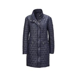 Langmantel GOLDNER "Stepp-Kurzmantel mit Stehkragen", Damen, Gr. 40, blau (marine), Obermaterial: 100% Polyester PES., figurumspielend, mit Aufschlag, M&auml;ntel Langmantel, Aufwendiger Leichtstepp rundum