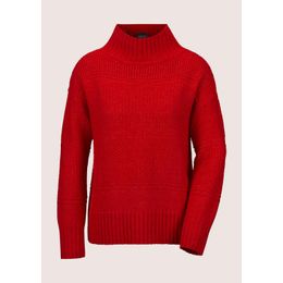Madeleine Mode Longpullover MADELEINE "Pullover Stehkragen-Pullover", Damen, Gr. 44/46, rot, Obermaterial: 25% Alpaka WP. 25% Polyamid PA. 25% Schurwolle WV. 25% Viskose CV., Modern, normal, Pullover Longpullover