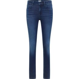 Skinny-fit-Jeans Mustang "Damen Style Shelby Skinny", Damen, Gr. 27, L&auml;nge 32, blau (682 mittelblau), Denim/Jeans, 78% Baumwolle, 10% Lyocell, 9% Elastomultiester, 3% Elasthan, unifarben, skinny fit, Jeans Skinny-fit-Jeans