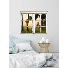Wandsticker queence "Frauen im Wald", gr&uuml;n, B:40cm H:60cm T:0,1cm, Wandtattoos, Wandsticker, Wandsticker, Wandbild, selbstklebend, 3D, Fenster