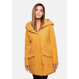 Winterjacke Marikoo "Marikoo Mayleen Damen Softshell Jacke B856", Damen, Gr. M, gelb (amber gelb), Obermaterial: 95% Polyester PES. 5% Elasthan EL., Jacken Winterjacke