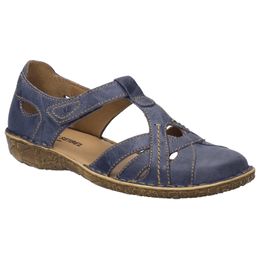 Klettschuh Josef Seibel "ROSALIE 29", Damen, Gr. 40, blau (dunkelblau), Leder, Schuhe Klettschuh, Spangenschuh, Sandale, Komfortschuh mit modischer T-Spange